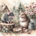 Cute Mice Family: Clip Art, 10 High Res Watercolor Jpgs, Junk ...