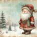 Santa in Snow: Clip Art 10 High Res Watercolor Jpgs for Junk Journaling ...