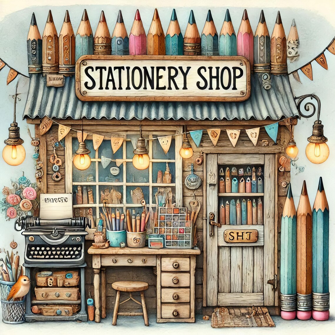 Stationery Shop 10 High Res Watercolor Jpgs Junk Journaling ...