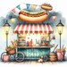 Hot Dog Stand Clip Art 10 High Res Watercolor Jpgs Junk Journaling ...