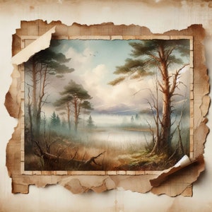 Torn Paper Frame: Clip Art Bundle 10 High Res Watercolor Jpgs for Junk ...