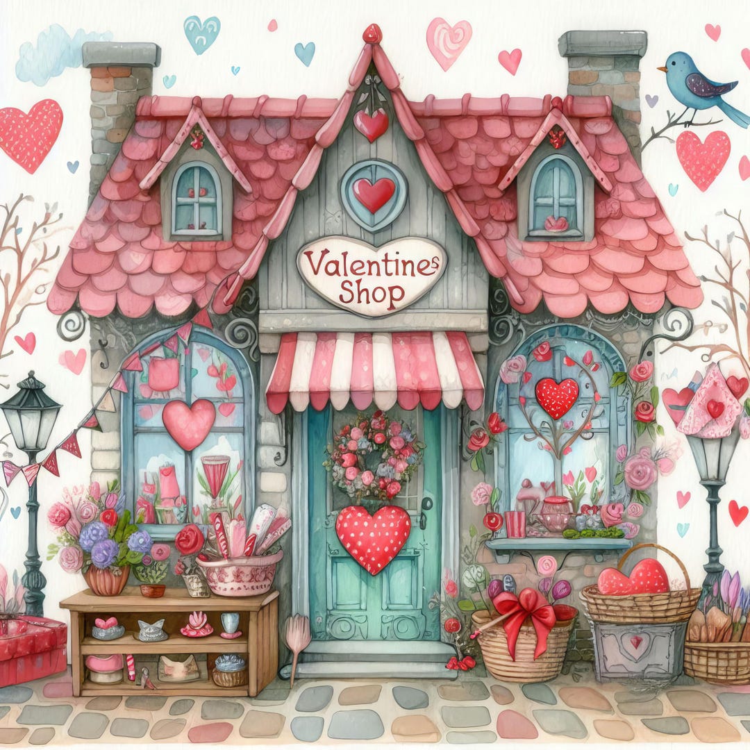 Valentine Shop: Clip Art 10 High Res Watercolor Jpegs Junk Journaling ...
