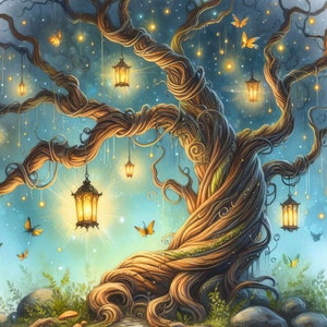 Firefly Tree Clipart Bundle 10 High Res Watercolor Jpgs for Junk ...