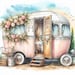 Cozy Whimsical Camper Clip Art 10 High Res Watercolor Jpgs for Junk ...