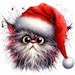 Quirky Santa Cat: Clip Art, 10 High Res Watercolor Jpgs, Junk ...