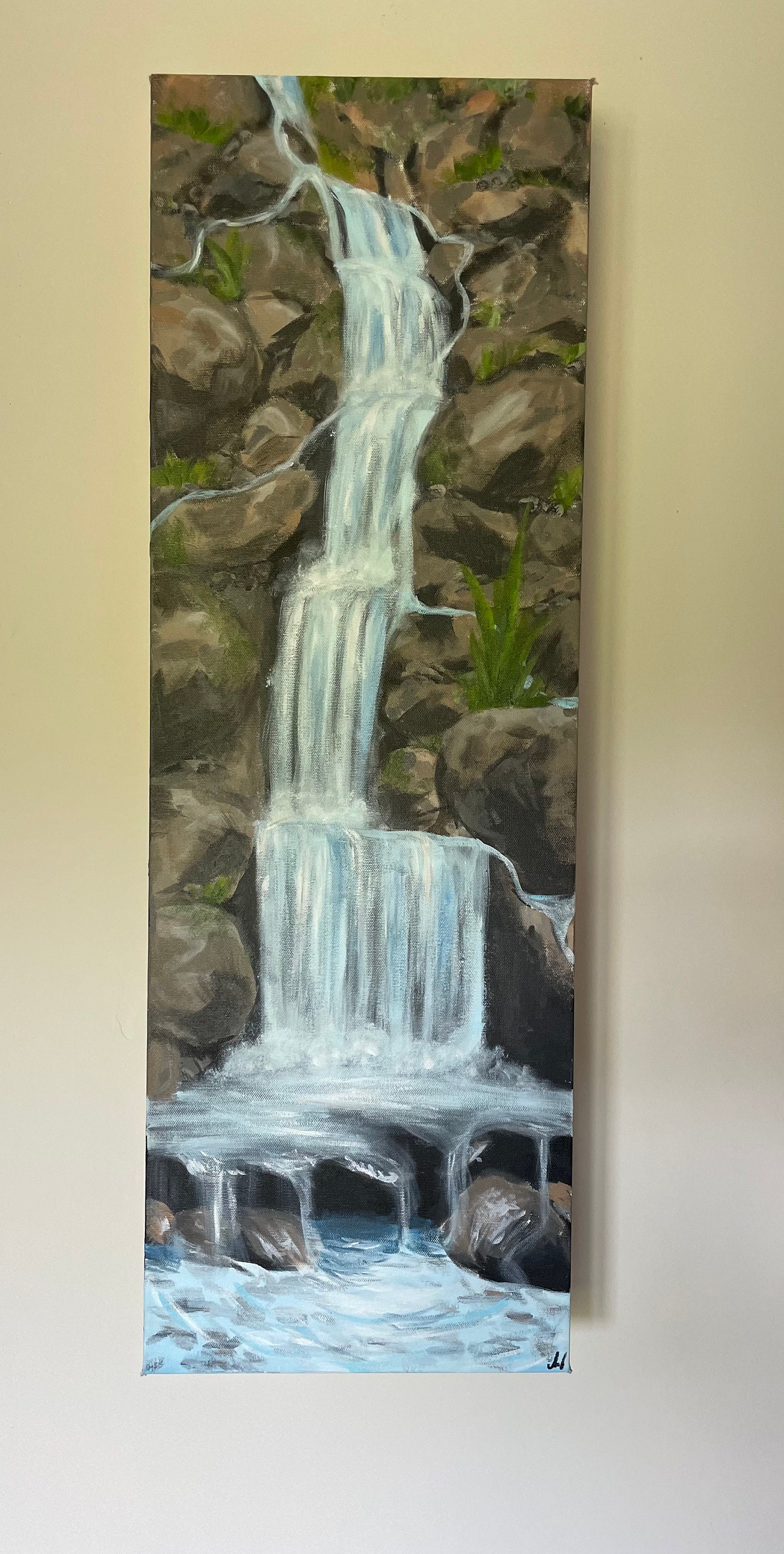 The Waterfall ( Acrylic on Canvas Original Signed Painting ) - Etsy