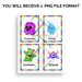 Feelings and Emotions Monsters Flash Cards for Children, Educational ...