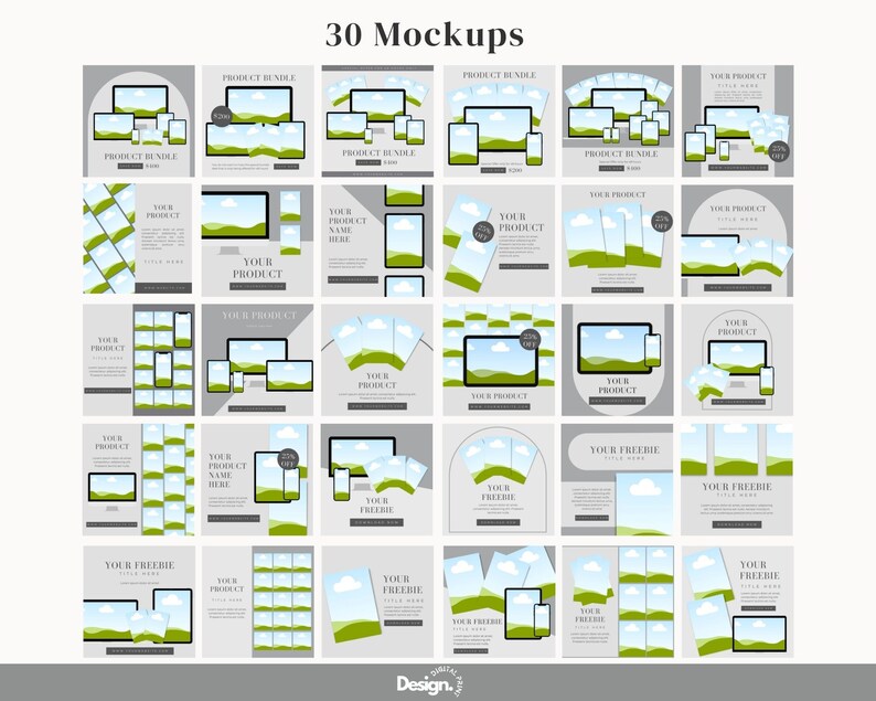 30 Digital Product Mockups Done for You Digital Product Bundle Digital ...