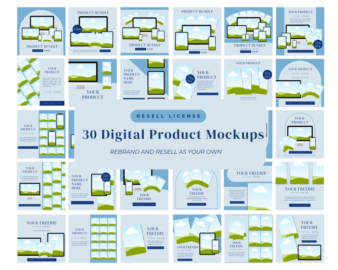 30 Digital Product Mockups | Done for You Digital Product Bundle ...
