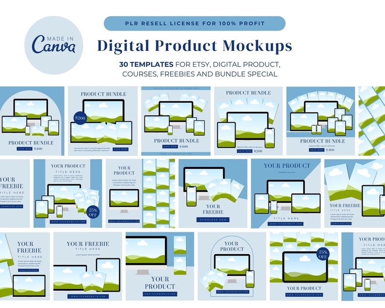 30 Digital Product Mockups | Done for You Digital Product Bundle ...