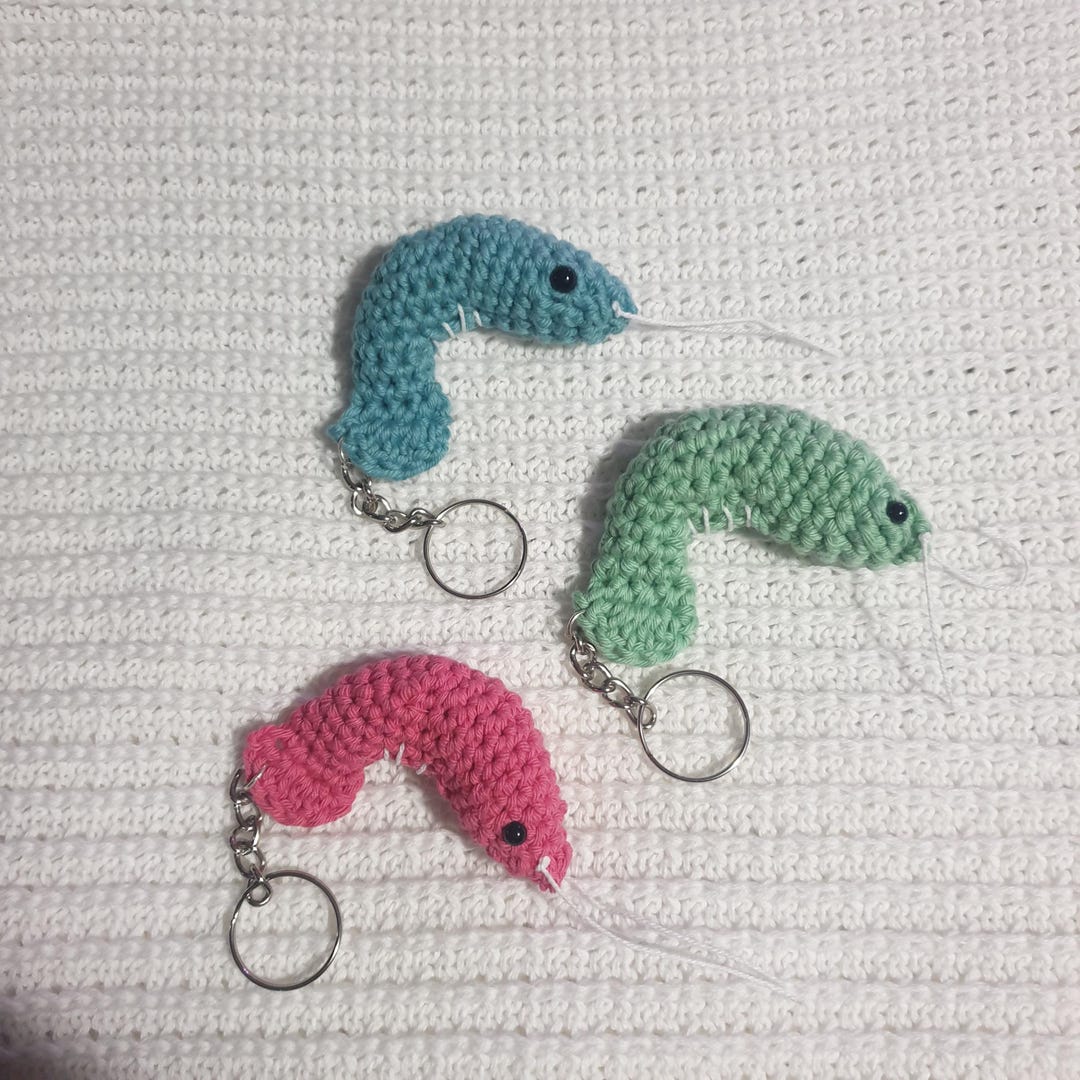 Crochet Prawn Keychains, Cute Bag Charm for Backpack or Handbag - Etsy