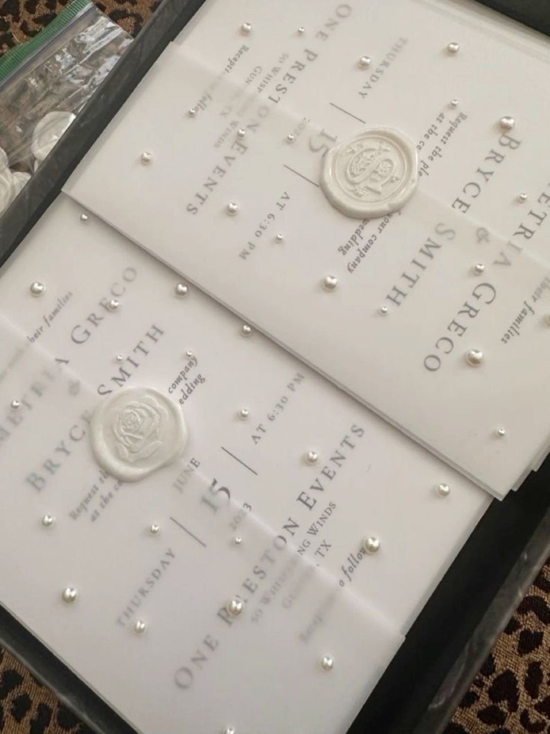 Pearl Wedding Invitation, inci Invitation, Luxury Wedding Invitation ...