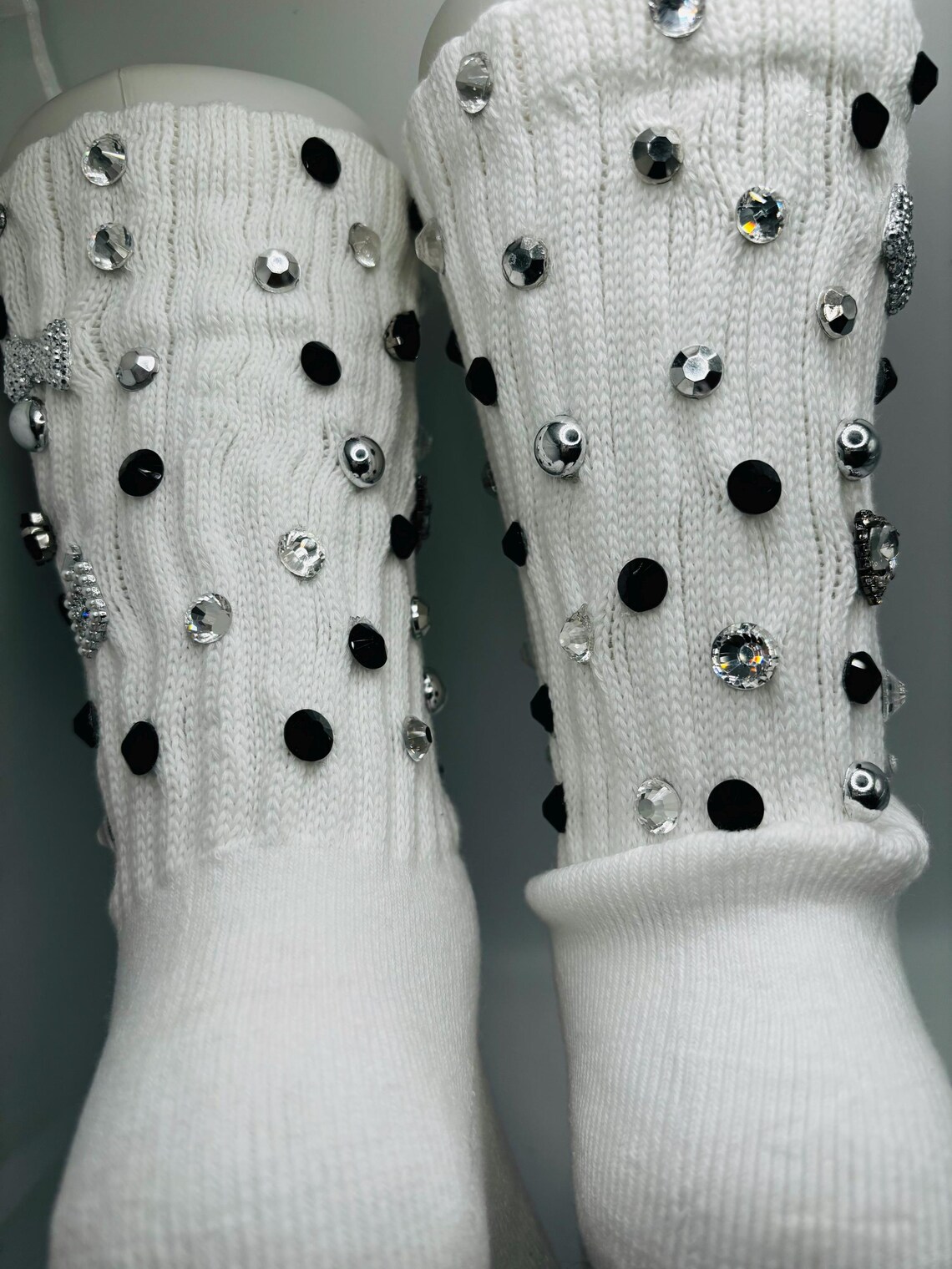 Star Bow Rhinestone Socks - Etsy