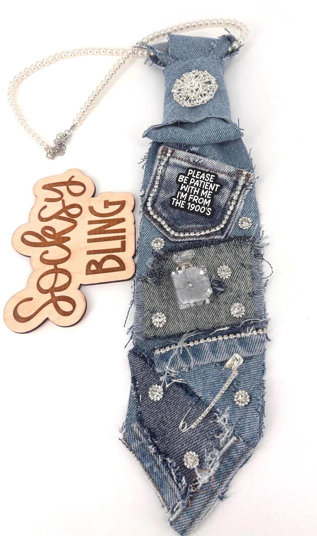 Distressed Raw Denim Necktie| Junk Tie - Etsy