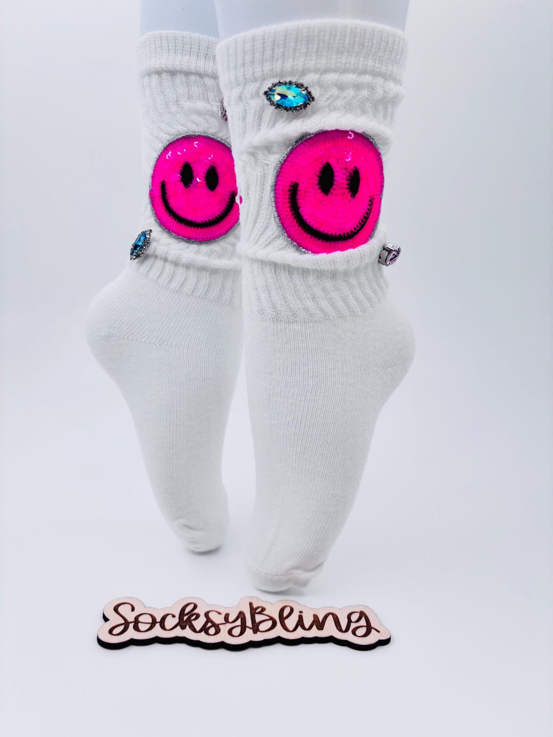 Girl’s Pink Sequin Smiley Socks| Bling Socks| Rhinestones 4T- 6yrs - Etsy