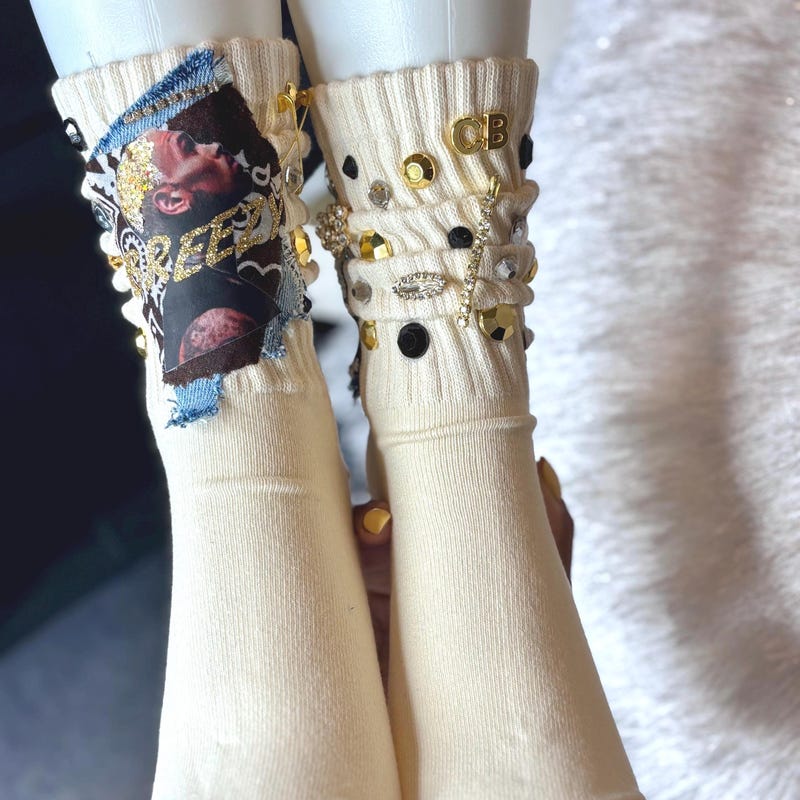 Rhinestone Socks - Etsy