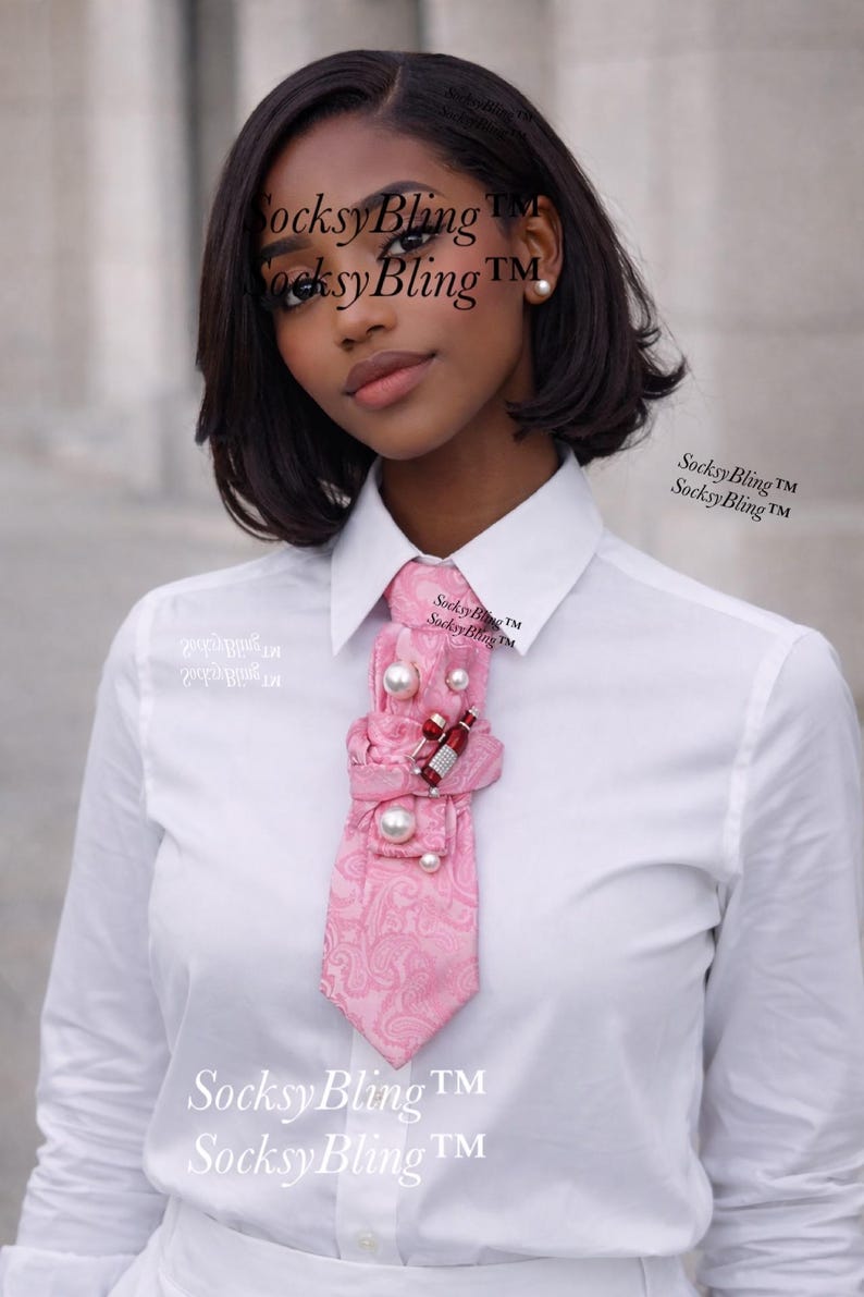 Pink Paisley Tie Necklace | New Pink Tie Accessory | Chic Statement ...
