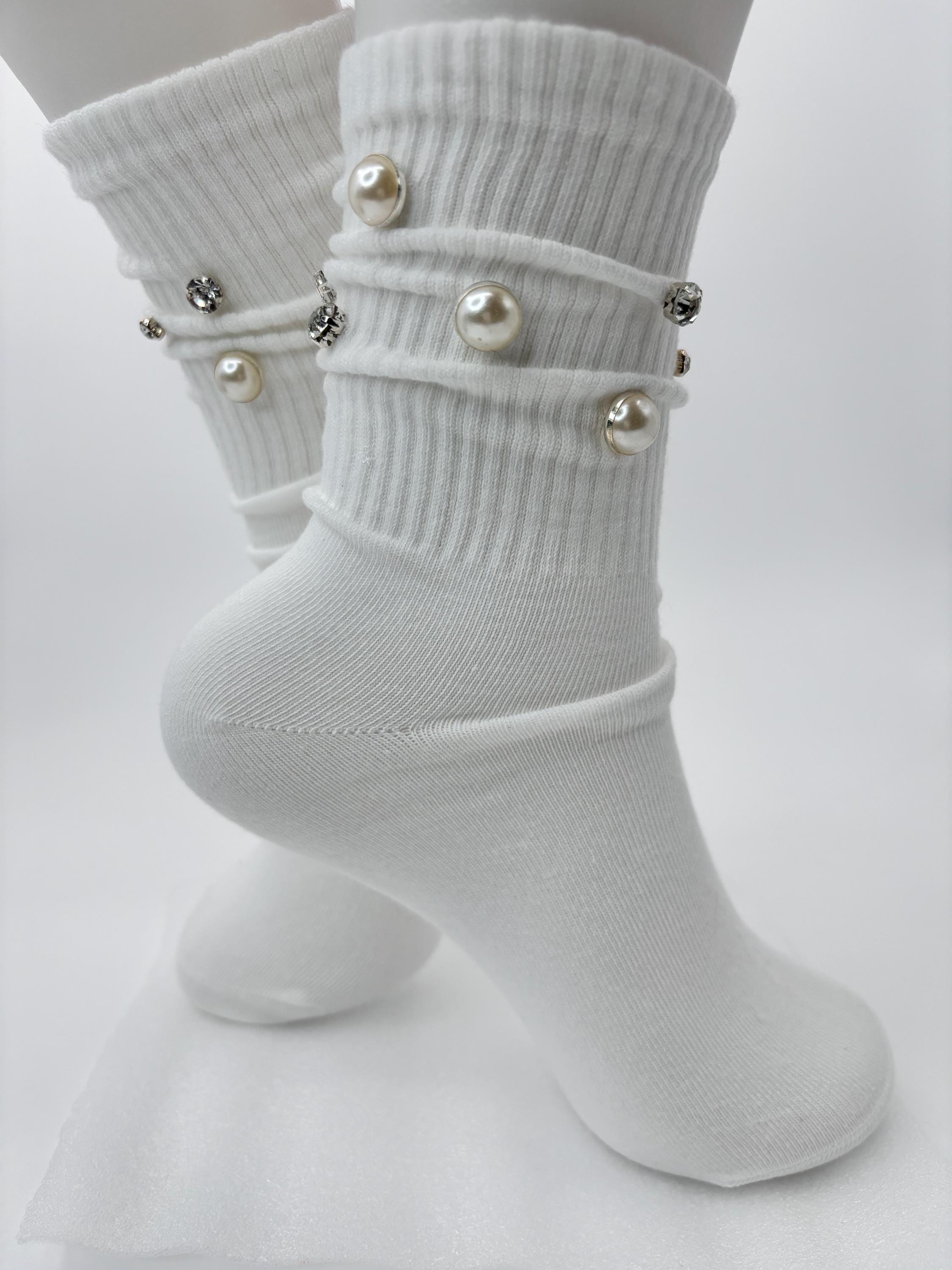 Pearl Y Initial Hand-sewn Socks (6-10)| Bling Socks - Etsy