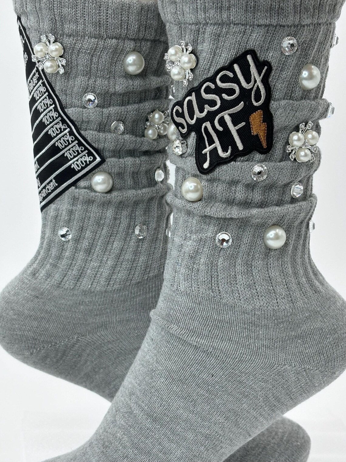 Blinged-out Junk Socks| Rhinestone Socks| Bedazzled Socks - Etsy