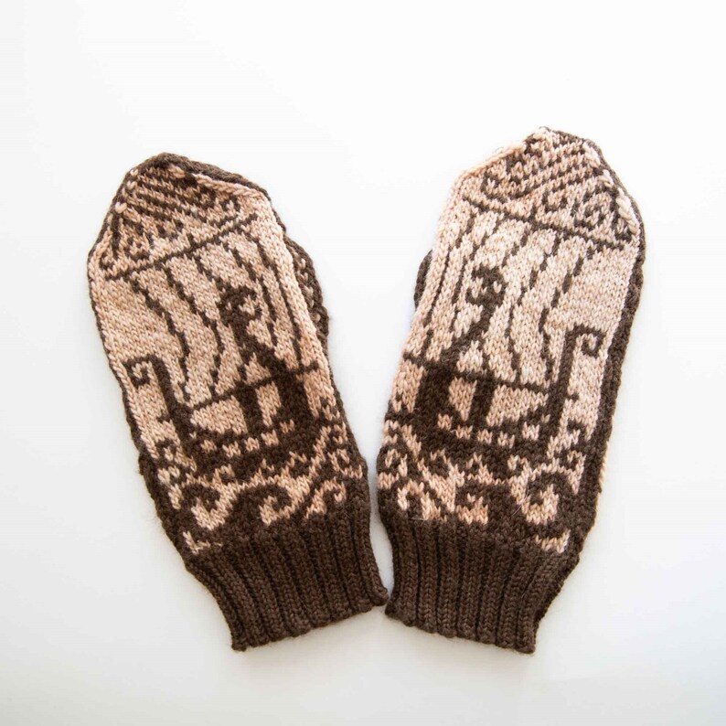 Viking Ship Mitten Knitting Pattern: Suitable for Men or Women Stranded ...