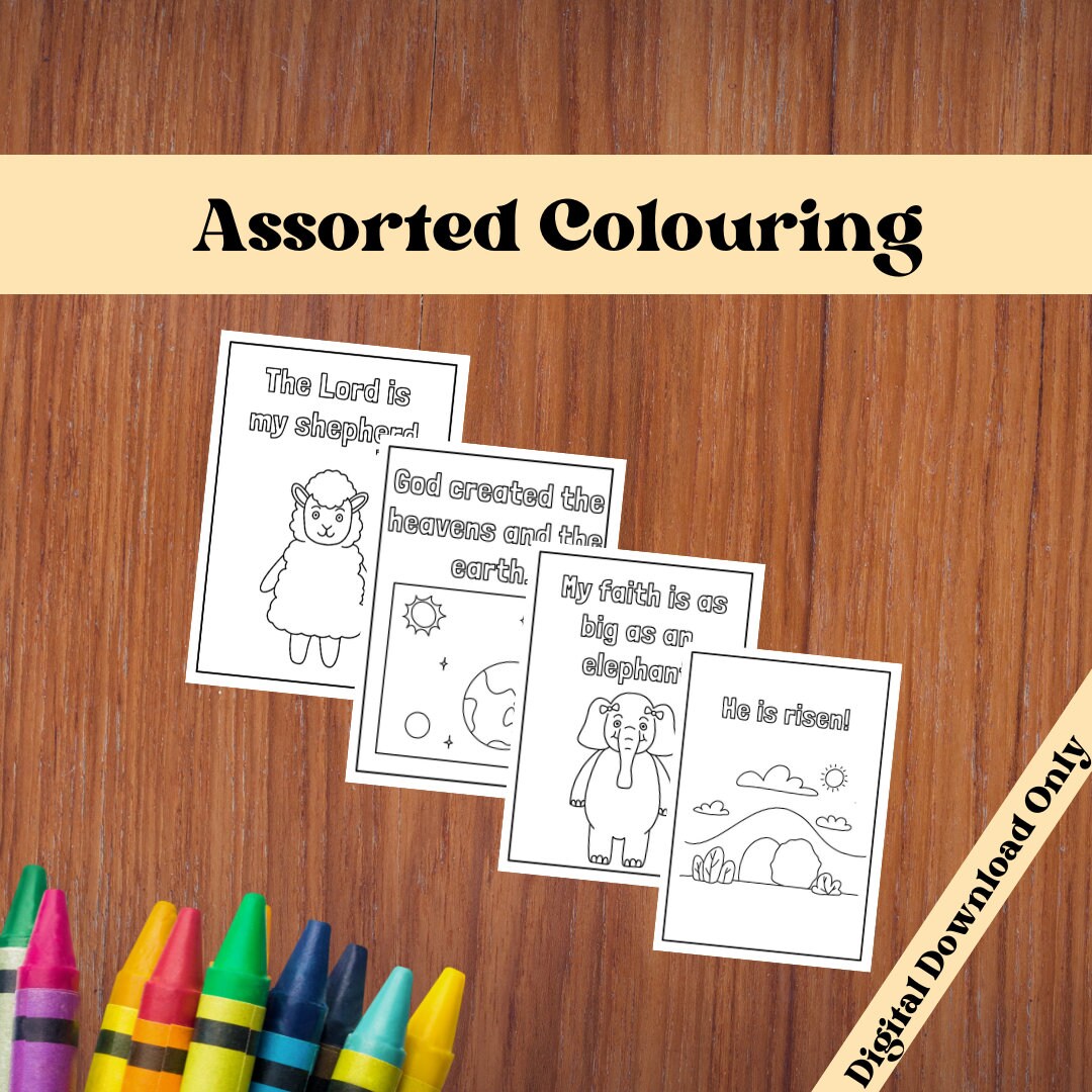 Christian Themed Coloring Sheets - Etsy