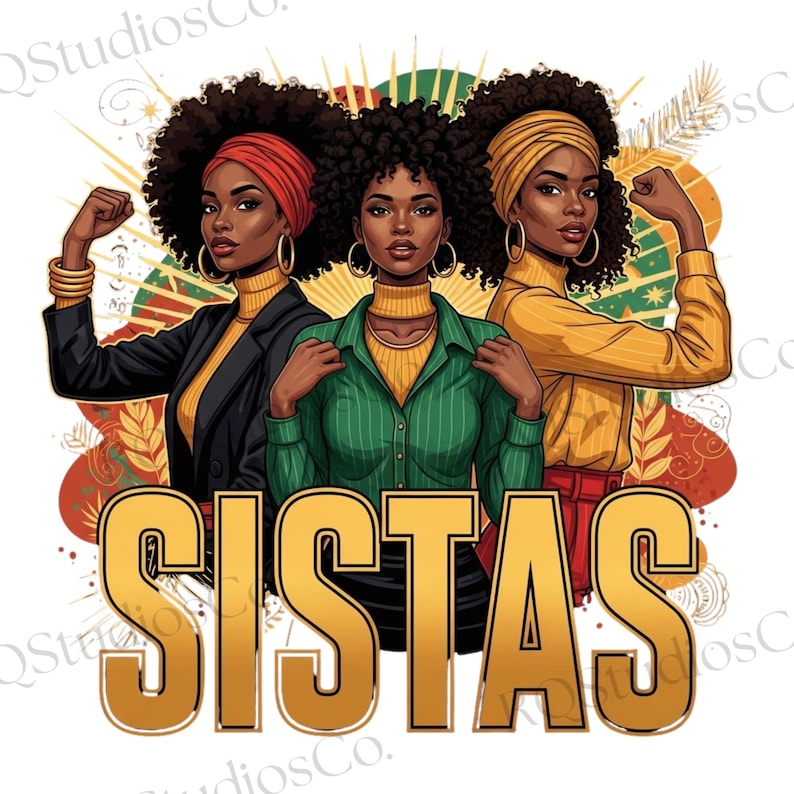 Sistas PNG Bundle | Black History Month Women Art | Black Women ...