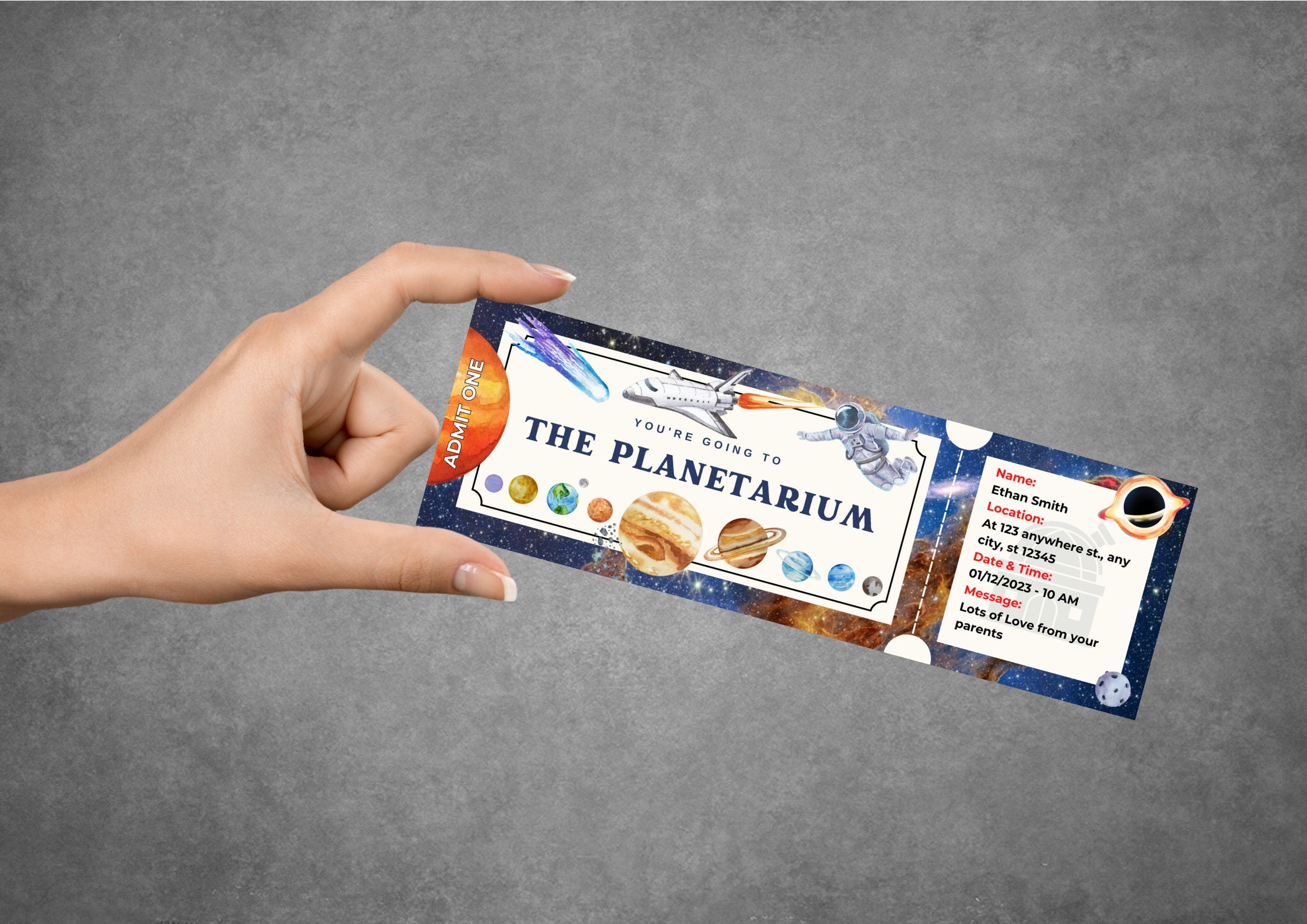 Editable Planetarium Ticket Template, Printable Planetarium Voucher ...