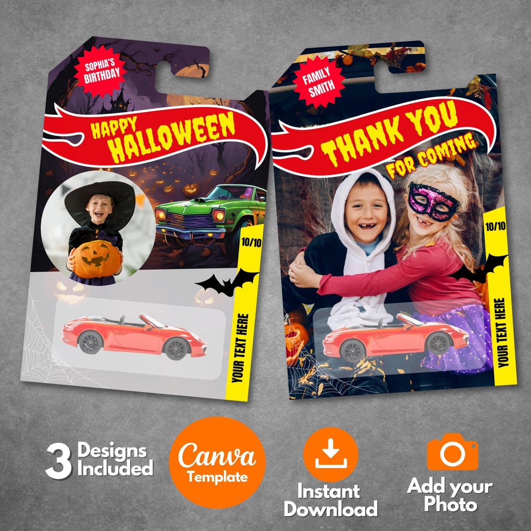 Editable Halloween Toy Car Packaging Template, Printable Halloween ...