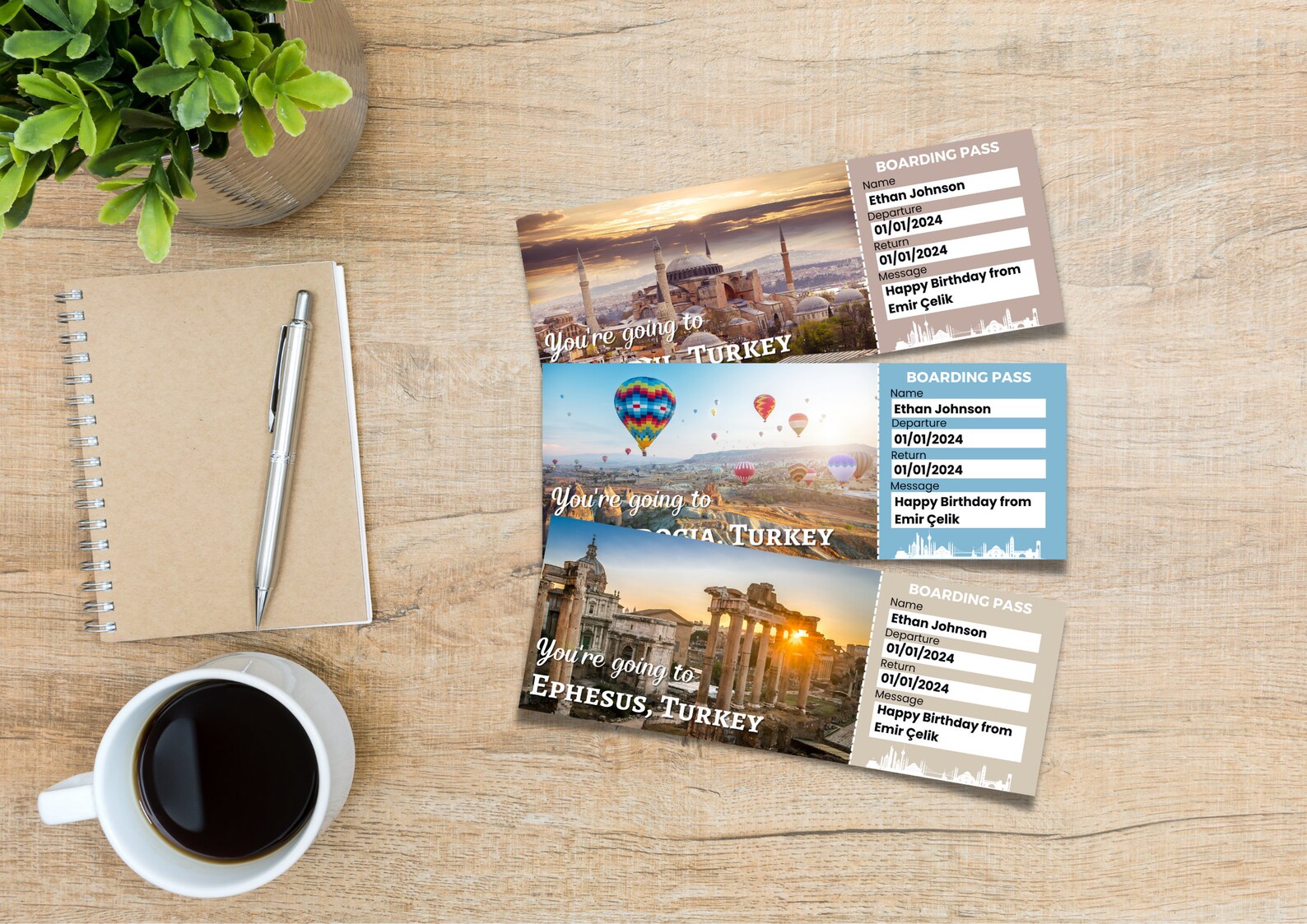 Editable Turkey Boarding Pass Template, Printable Turkey Surprise Gift ...