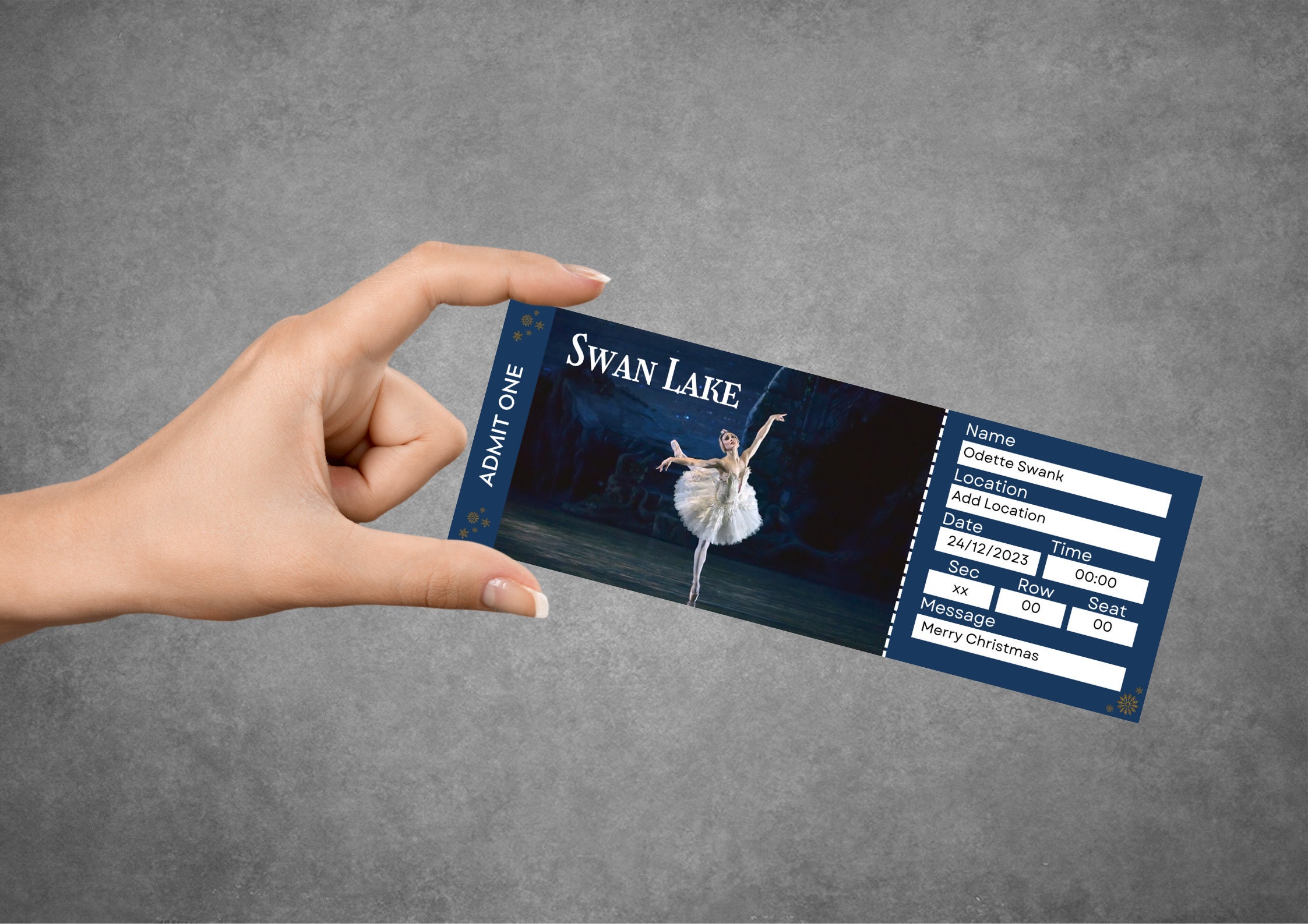 Swan Lake Ballet Ticket Template, Customizable Canva Design (digital ...