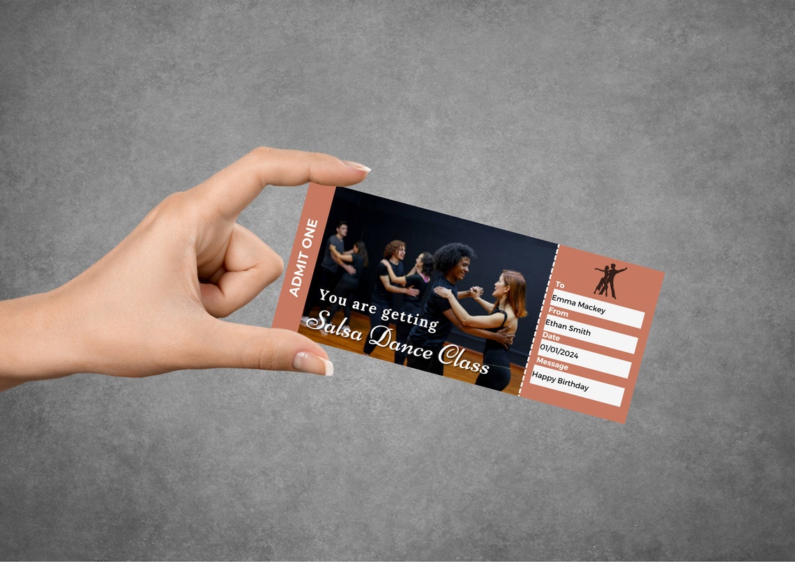 Editable Salsa Dance Class Ticket Template, Printable Salsa Lesson ...
