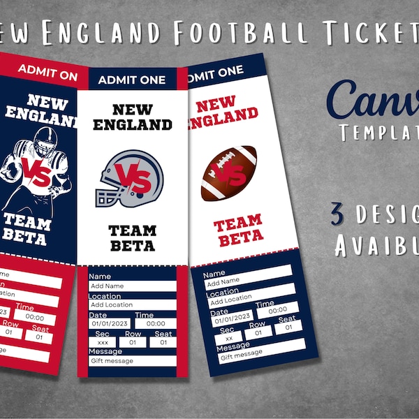 England Football Ticket Template - Etsy