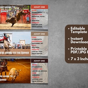 Editable Rodeo Ticket Template, Printable Rodeo Voucher Invitation ...