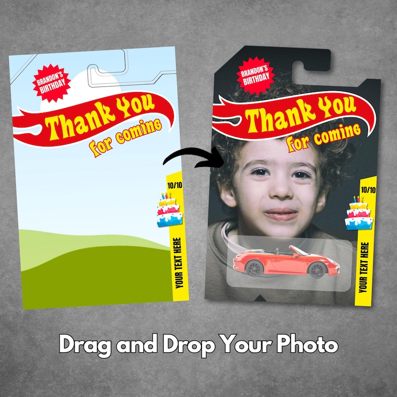 Editable Toy Car Packaging Thank You Tag Template, Printable Car ...