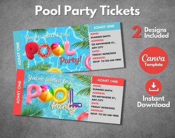 Editable Waterpark Birthday Party Invitation Template, Printable ...