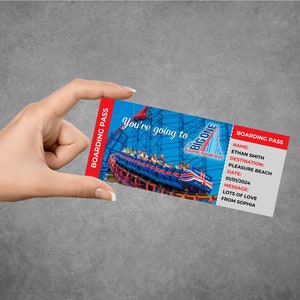 Editable Blackpool Pleasure Beach Surprise Ticket Template, Printable ...