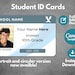 Editable Student ID Card Template, Custom ID Badge Template, Printable ...