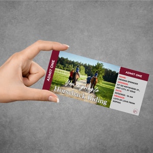 Editable Horseback Riding Ticket Template, Printable Horseback Riding ...