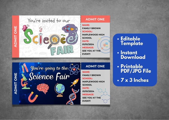 Science Fair Awards Invitation Template Science Invitation | Etsy