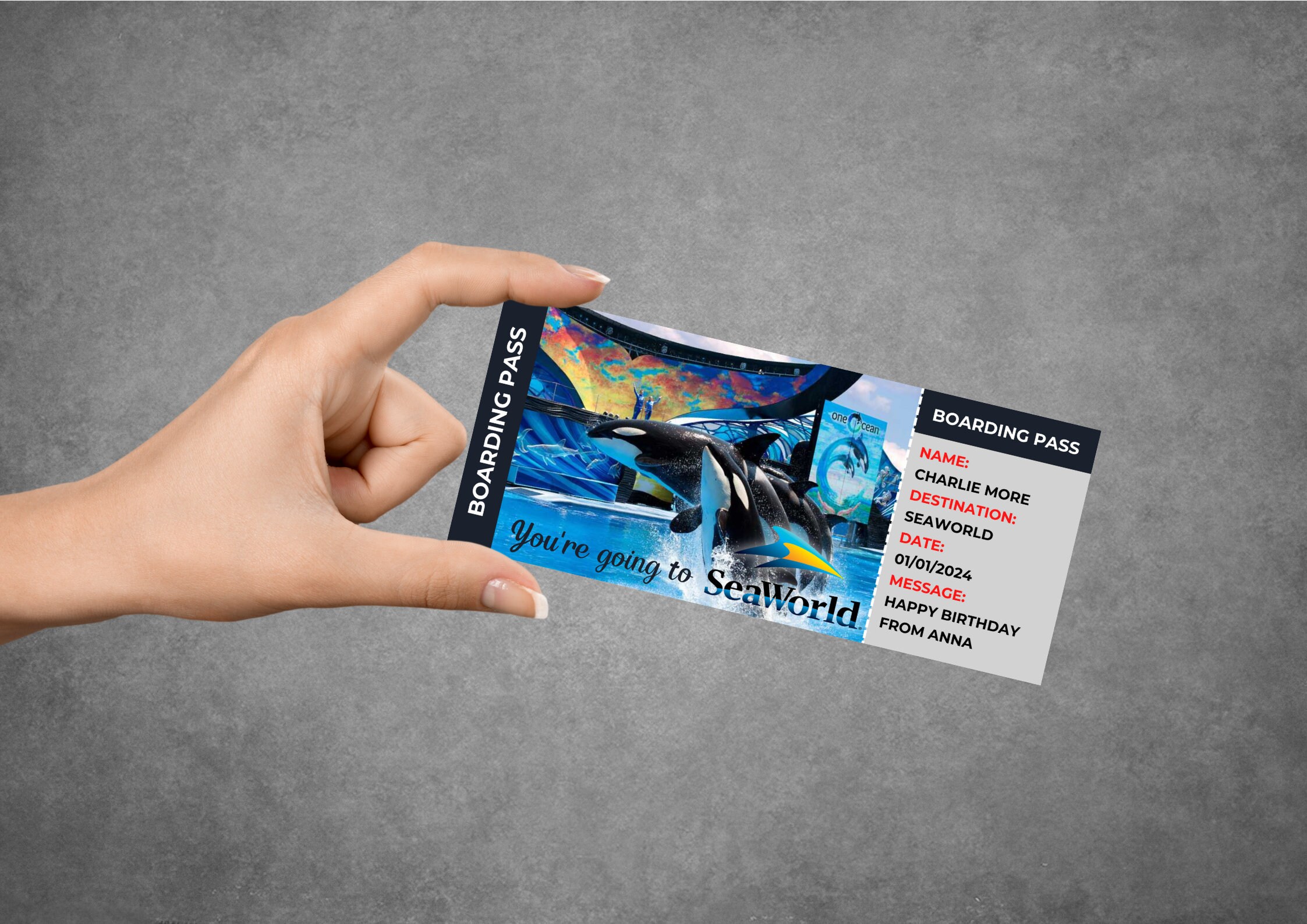 Editable Seaworld Surprise Ticket Template, Printable Seaworld Florida ...