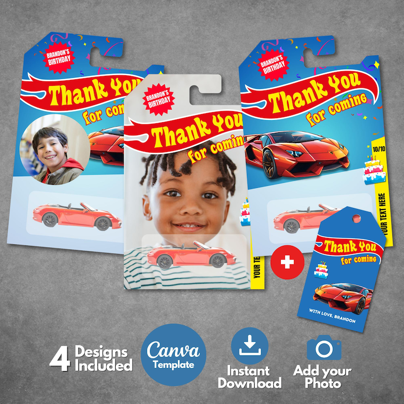 Hot Wheels Car Thank You - Etsy UK
