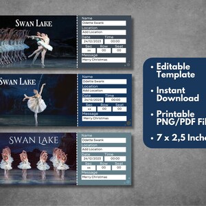 Swan Lake Ballet Ticket Template, Customizable Canva Design (digital ...