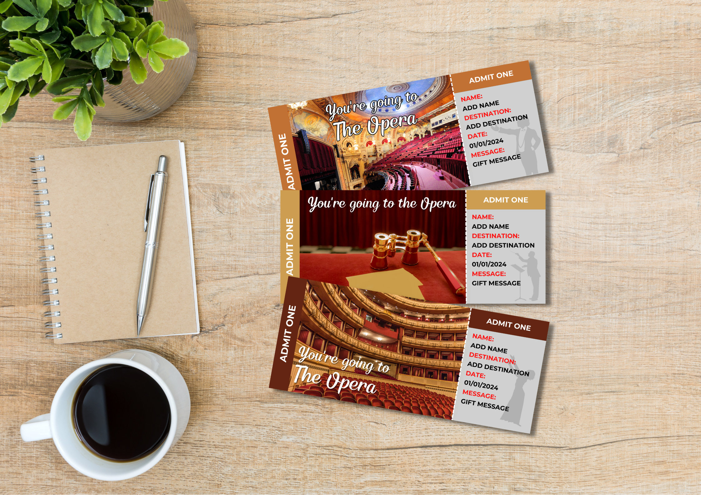 Editable Opera Ticket Template, Printable the Opera Show Voucher ...