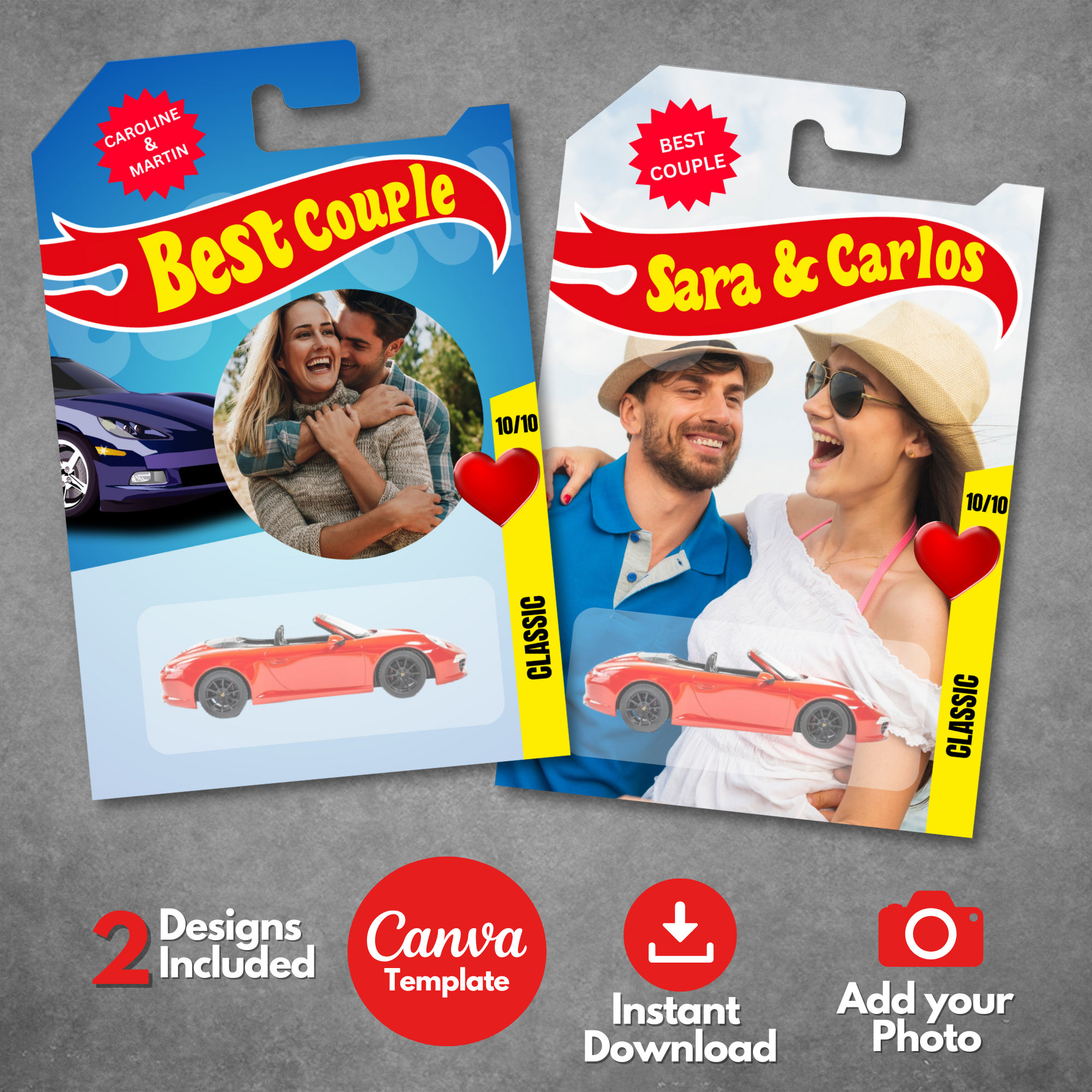 Editable Couple Toy Car Packaging Template, Printable Love Car Toy Gift ...
