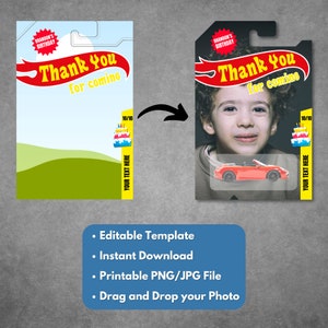 Editable Toy Car Packaging Thank You Tag Template, Printable Car ...