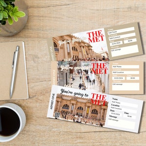 Editable MET Museum Ticket Template, Surprise Trip Gift (digital ...