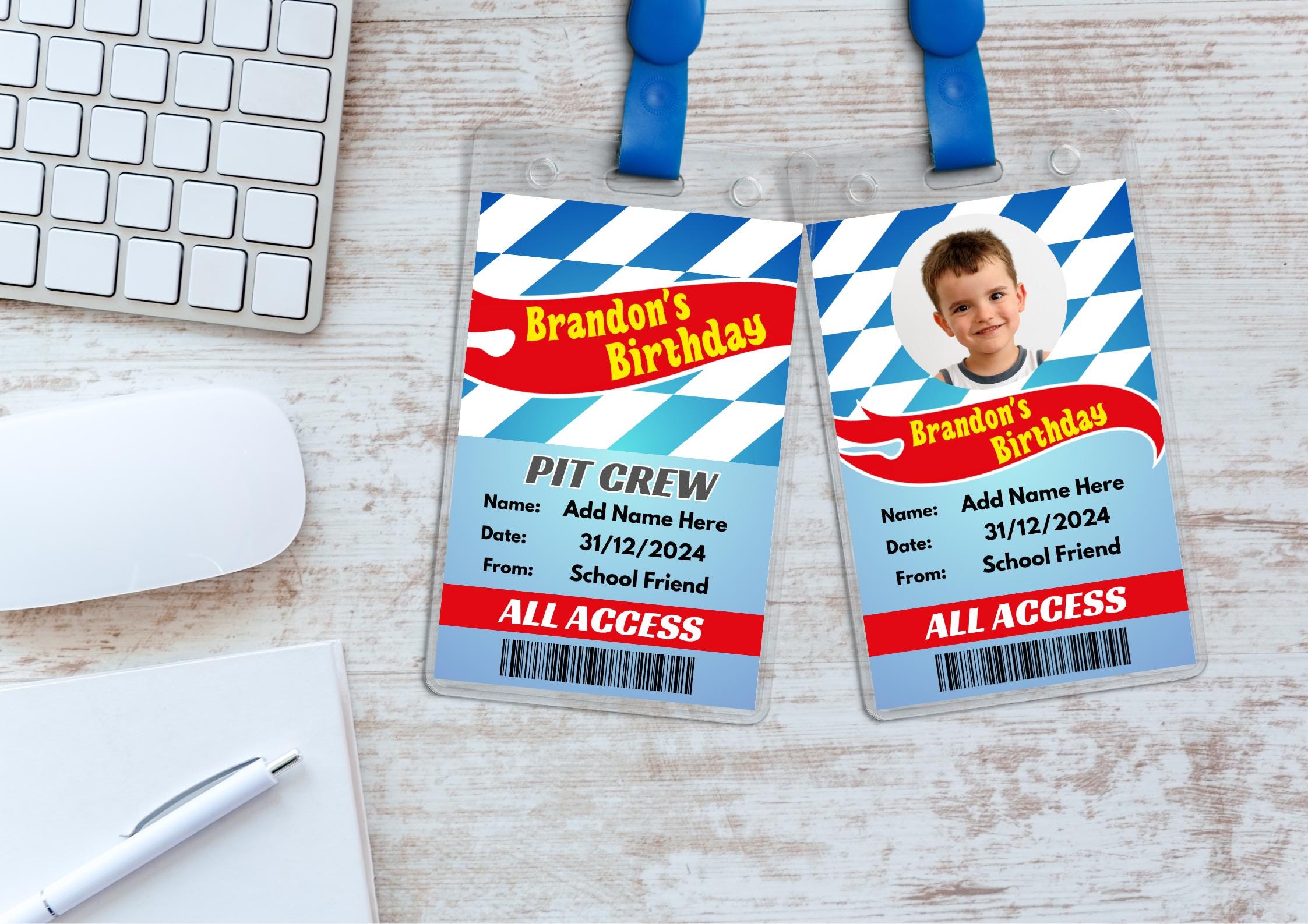 Editable Toy Car Race ID Badge Template, Printable Cars Birthday ID VIP ...