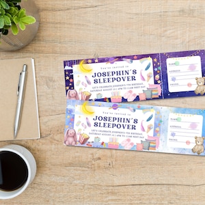Editable Slumbers Party Tickets Template, Printable Sleepover ...