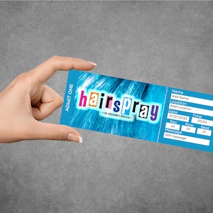 Editable Hairspray the Broadway Musical Surprise Ticket Template ...