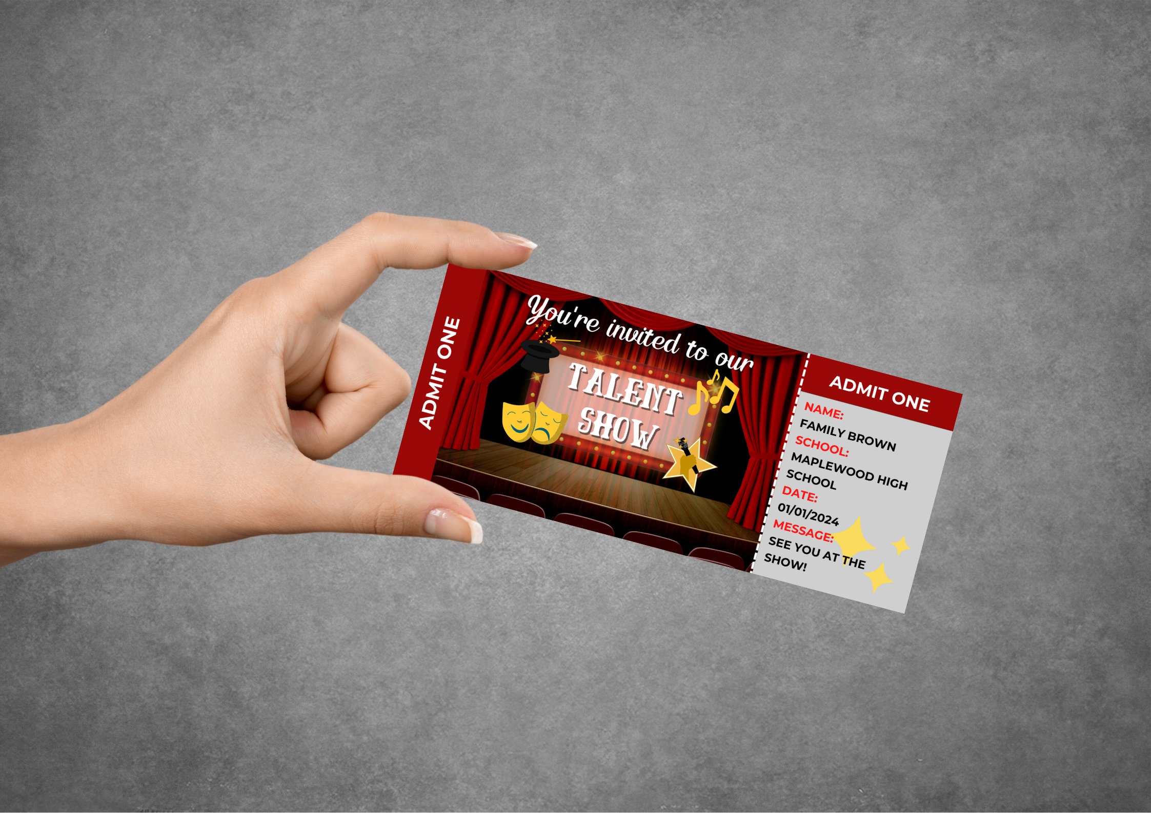 Talent Show Ticket Template Printable Talent Show | Cardinal Newman